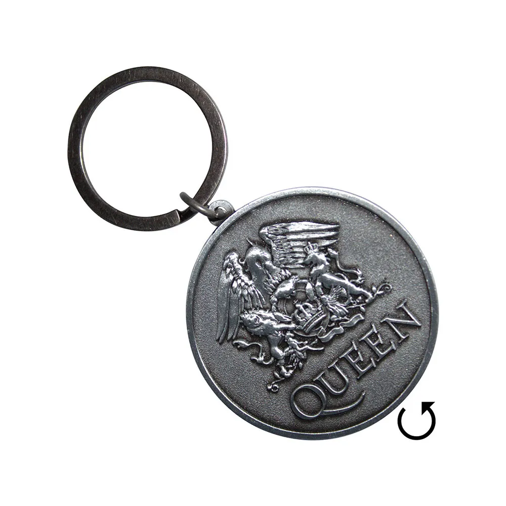Llavero OFICIAL Queen — Silver Crest Double-Sided - Metal Store
